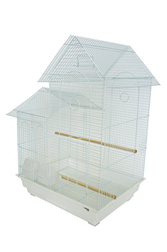 YML A1944 1/2" Bar Spacing Villa Top Small Bird Cage, White, 20" x 16"