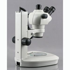 8X-50X Track Stand Stereo Zoom Trinocular Microscope w/Top & Bottom LED Lights