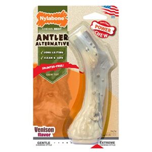 nylabone antler alternative power chew dog toy antler venison medium/wolf (1 count)