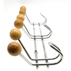 EVIDECO Wall Mounted Coat Rack 6 Hooks Chrome for Towel Hat Entryway