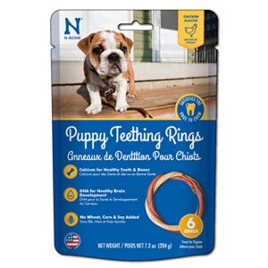 n-bone puppy teething rings chicken flavor dog treat, 6 count bag, 7.2-oz