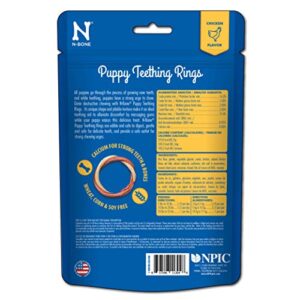 N-Bone Puppy Teething Rings Chicken Flavor Dog Treat, 6 count bag, 7.2-oz