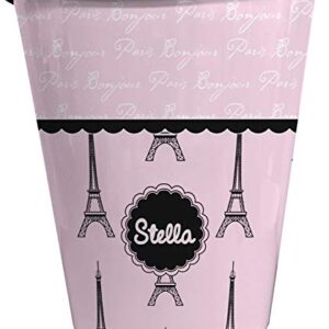 RNK Shops Paris & Eiffel Tower Waste Basket - Single Sided (Black) (Personalized)