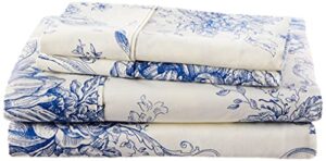 mélange home melange home 189748, navy toile, queen sheet set