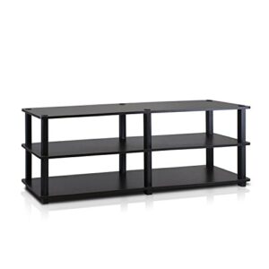 furinno turn-s-tube no tools 3-tier entertainment tv stands, espresso/black