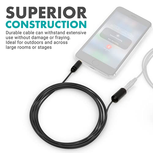 Movo PM10EC6 3.5mm Mic Extension Cord 20 Ft - Male to Female 3.5mm TRRS Microphone Extension Cable - Aux Cord for iPhone, Android Mic Cord TRRS Extension Cable for Lav Mics