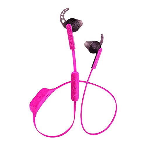 Urbanista Wireless Bluetooth Sport Earphones Headset with Mic and Volume Control, Boston, Pink Panther/Pink