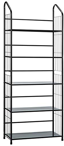 Unbrand Black 5 Tier Metal Bookshelf Rack,