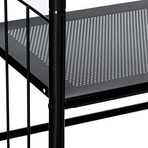 Unbrand Black 5 Tier Metal Bookshelf Rack,