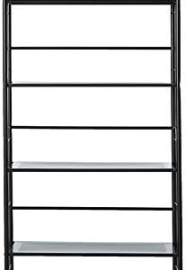 Unbrand Black 5 Tier Metal Bookshelf Rack,