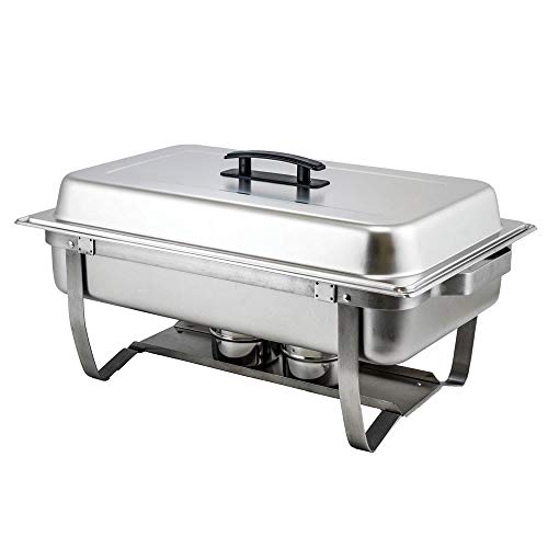 Winco C-4080 - 8 Quart Full-Size Stainless Steel Chafer W/Folding Stand