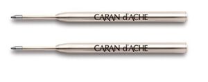 caran d'ache goliath ballpoint pen refill medium black (pack of 2)