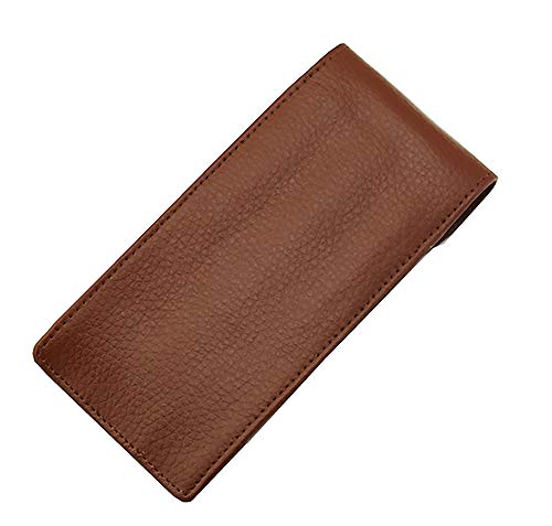 Coffee Leather Fountain Pen Case Pouch 3 Separate Slot Pen Organizer Carrying Holder