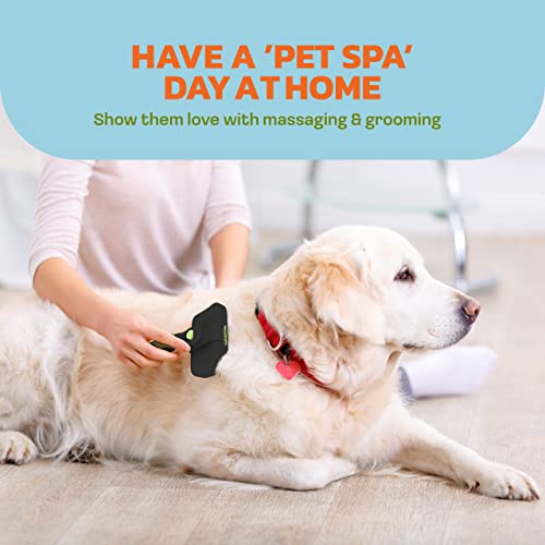 The Pet Portal Self Cleaning Dog Brush for Shedding Slicker Brush Cat Long Haired Pet Brush Grooming Deshedding Supplies - Medium to Large Pets