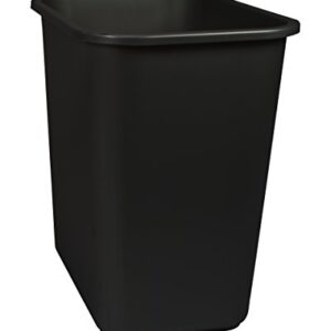 Storex Medium Waste Basket, 15 x 10.5 x 15 Inches, Black, Case of 6 (STX00710U06C)