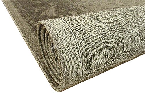 Unique Loom La Jolla Collection Farmhouse, Contemporary, Botanical, Traditional, Vintage Area Rug, 9 x 12 ft, Light Brown/Dark Brown