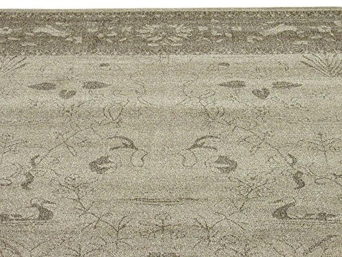 Unique Loom La Jolla Collection Farmhouse, Contemporary, Botanical, Traditional, Vintage Area Rug, 9 x 12 ft, Light Brown/Dark Brown