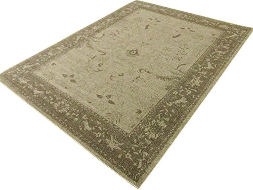 Unique Loom La Jolla Collection Farmhouse, Contemporary, Botanical, Traditional, Vintage Area Rug, 9 x 12 ft, Light Brown/Dark Brown