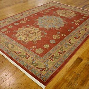 Unique Loom Sahand Collection Traditional Geometric Classic Red Area Rug (7' 0 x 10' 0)