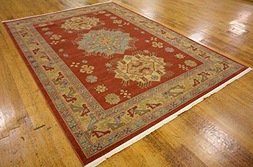 Unique Loom Sahand Collection Traditional Geometric Classic Red Area Rug (7' 0 x 10' 0)