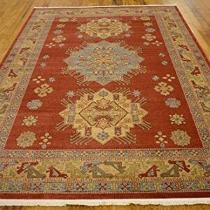 Unique Loom Sahand Collection Traditional Geometric Classic Red Area Rug (7' 0 x 10' 0)