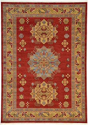 Unique Loom Sahand Collection Traditional Geometric Classic Red Area Rug (7' 0 x 10' 0)