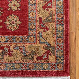 Unique Loom Sahand Collection Traditional Geometric Classic Red Area Rug (7' 0 x 10' 0)