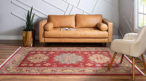 Unique Loom Sahand Collection Traditional Geometric Classic Red Area Rug (7' 0 x 10' 0)