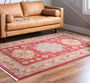 Unique Loom Sahand Collection Traditional Geometric Classic Red Area Rug (7' 0 x 10' 0)