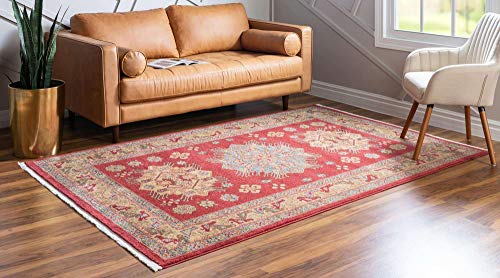 Unique Loom Sahand Collection Traditional Geometric Classic Red Area Rug (7' 0 x 10' 0)