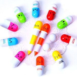 Bokit 24pcs/lot Vitamin Pen, Ballpoint Pen, Vitamin Pill, Novelty Pen, Size12x2.4cm, Gift Pen,multicolor