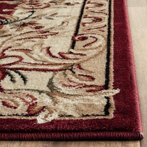 SAFAVIEH Lyndhurst Collection Area Rug - 9' x 12', Red & Ivory, Traditional European Medallion Design, Non-Shedding & Easy Care, Ideal for High Traffic Areas in Living Room, Bedroom (LNH328C)