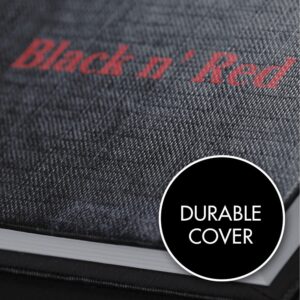 Black n' Red Notebook, Durable Hardcover, Premium Optik Paper, Scribzee App Compatible, Environmentally Friendly, Secure Casebound Binding, 8-1/4" x 5-7/8", 96 Double-Sided Ruled Sheets, Pack of 2 (73405)