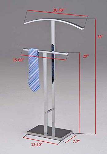 Kings Brand Furniture - Dossi Chrome Finish Metal Suit Rack Valet Stand