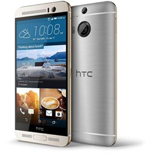 htc one m9+ plus 32gb gold on silver, 5.2", gsm unlocked international model, no warranty