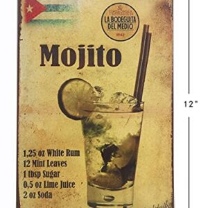 ERLOOD La Habana Cuba Mojito Drink Tin Sign Wall Retro Metal Bar Pub Poster Metal 12 X 8