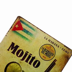 ERLOOD La Habana Cuba Mojito Drink Tin Sign Wall Retro Metal Bar Pub Poster Metal 12 X 8