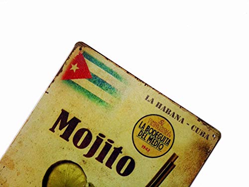 ERLOOD La Habana Cuba Mojito Drink Tin Sign Wall Retro Metal Bar Pub Poster Metal 12 X 8