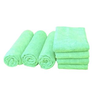 dachan one dozen(12pcs) microfiber cleaning towels 18" x 18" - green