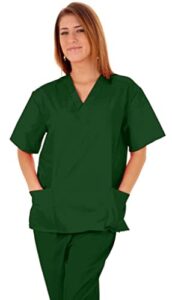 m&m scrubs women scrub set medical scrub top and pants m hunter green