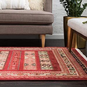 Unique Loom Fars Collection Area Rug - Pasadena (9' x 12' 2" Rectangle, Rust Red/ Black)