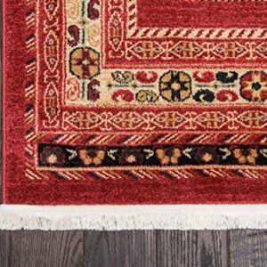 Unique Loom Fars Collection Area Rug - Pasadena (9' x 12' 2" Rectangle, Rust Red/ Black)