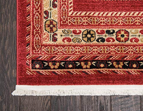 Unique Loom Fars Collection Area Rug - Pasadena (9' x 12' 2" Rectangle, Rust Red/ Black)