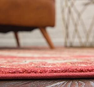 Unique Loom Fars Collection Area Rug - Pasadena (9' x 12' 2" Rectangle, Rust Red/ Black)