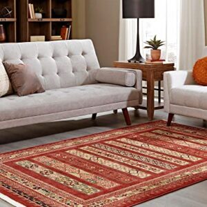 Unique Loom Fars Collection Area Rug - Pasadena (9' x 12' 2" Rectangle, Rust Red/ Black)