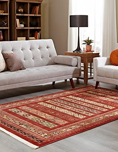 Unique Loom Fars Collection Area Rug - Pasadena (9' x 12' 2" Rectangle, Rust Red/ Black)