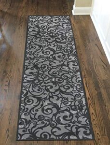 radici usa pisa area rug, 2'2" x 7'7", grey