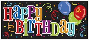 unique bold birthday party wall banner, 60" x 27", multicolor