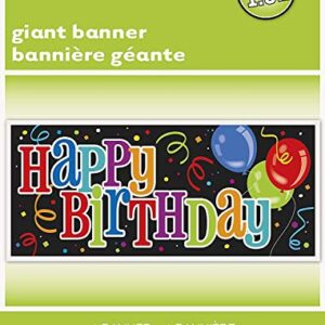 Unique Bold Birthday Party Wall Banner, 60" x 27", Multicolor