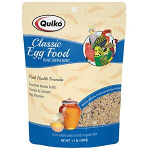 quiko classic egg food daily supplement - peak health formula, ideal for canaries, finches and all other pet birds, 1.1 lb.